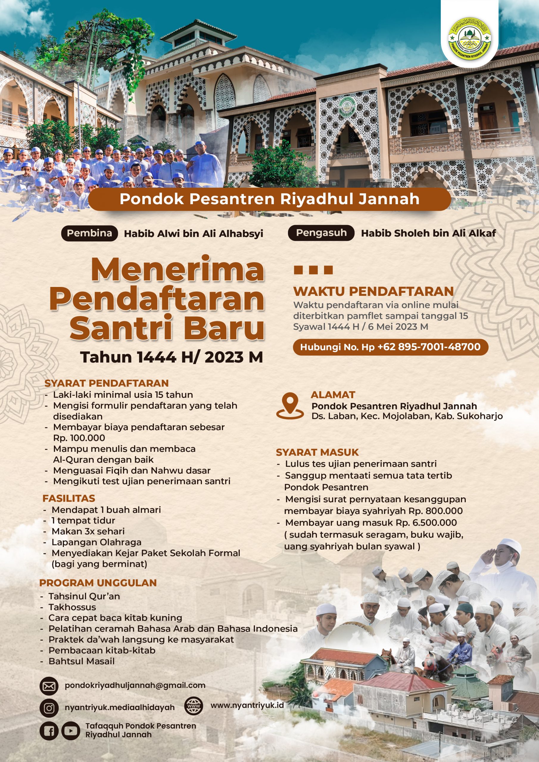 Informasi Pendaftaran Santri Baru Pondok Pesantren Riyadhul Jannah Surakarta TA 1444-1445 H ...